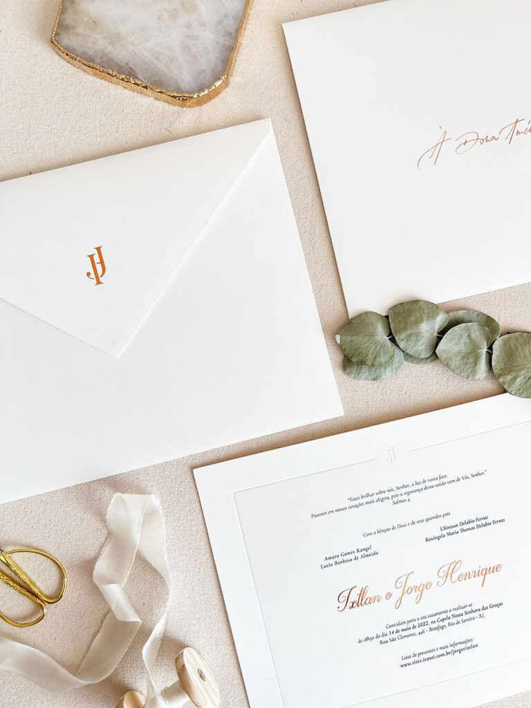 Convite de casamento chique: a primeira impressão perfeita