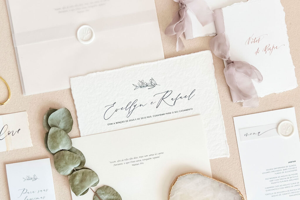 Convite de casamento chique: a primeira impressão perfeita