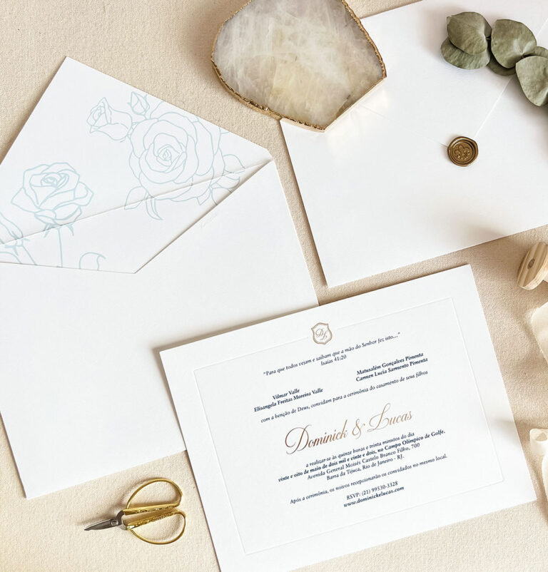 Convite de casamento chique: a primeira impressão perfeita