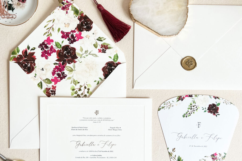 Convite De Casamento Marsala Sofisticação E Tendência